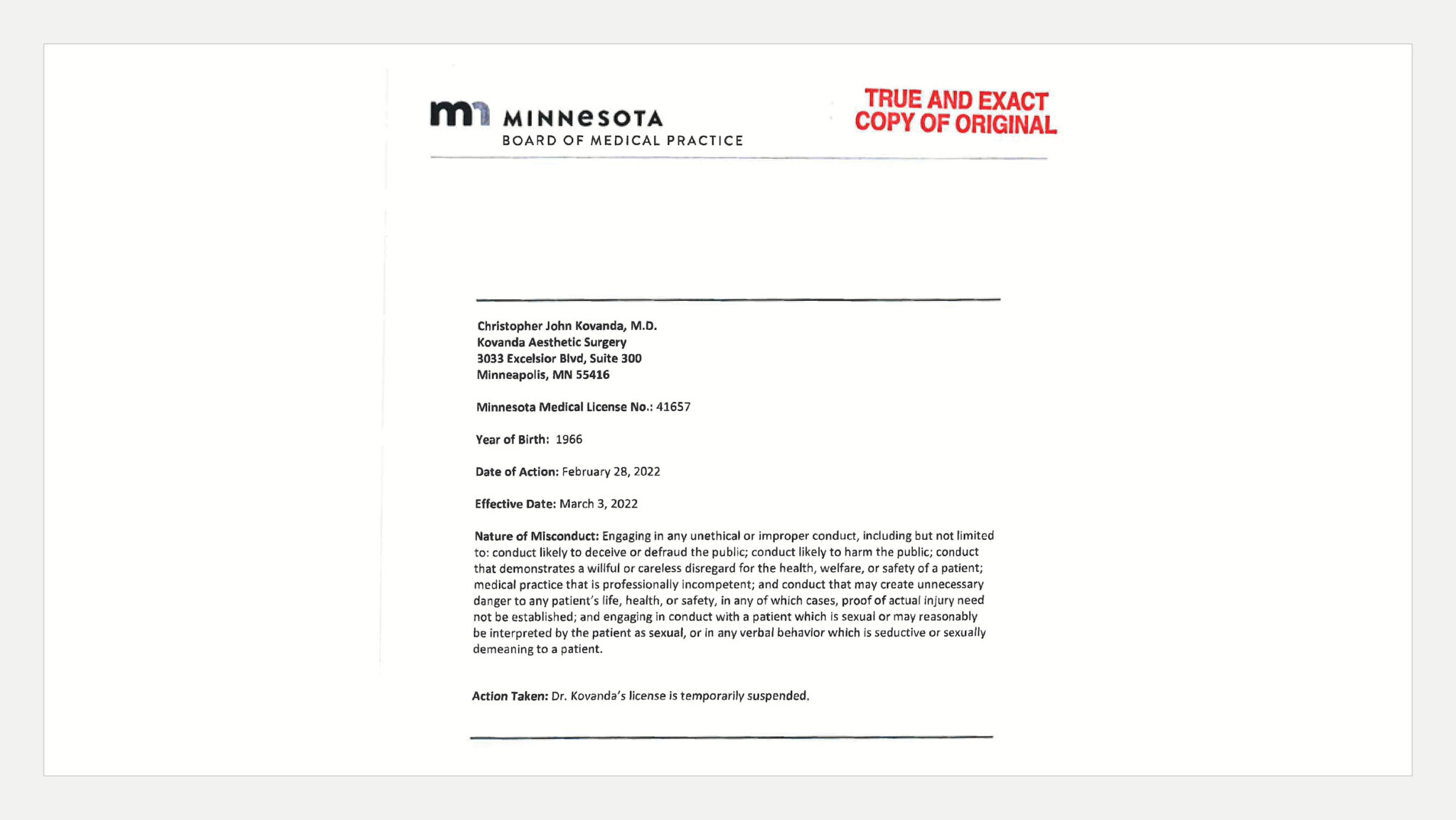 Surgeon’s License Suspended Amid Sexual Allegations - Surgical Times